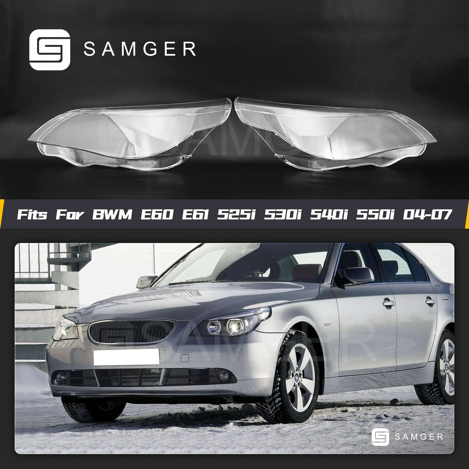 Samger-Car-Front-Headlight-Lens-Glass-Cover-Headlamp-Lens-Shell-For-BMW ...