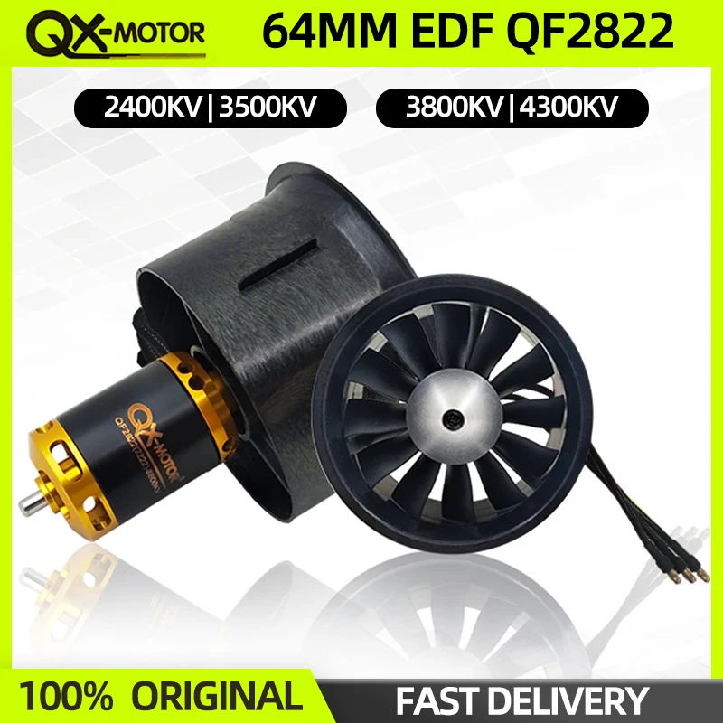 QX-MOTOR-64mm-EDF-QF2822-Brushless-Motor-2200-2400-3500-3800-4300KV-12 ...