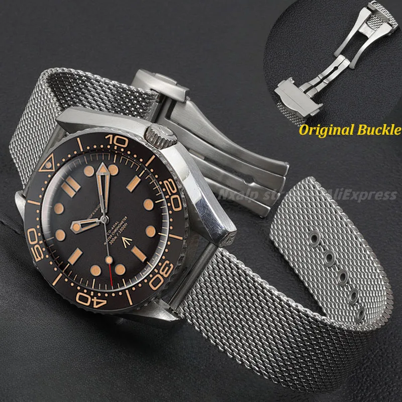 Luxury-Watchband-for-Omega-Seamaster-007-300-Diving-Milan-Mesh-Strap ...