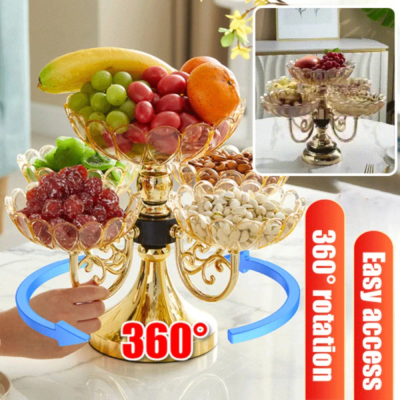 Fruit Plate Household Rotatable Multi-layer Living Room Fruit Plate ...