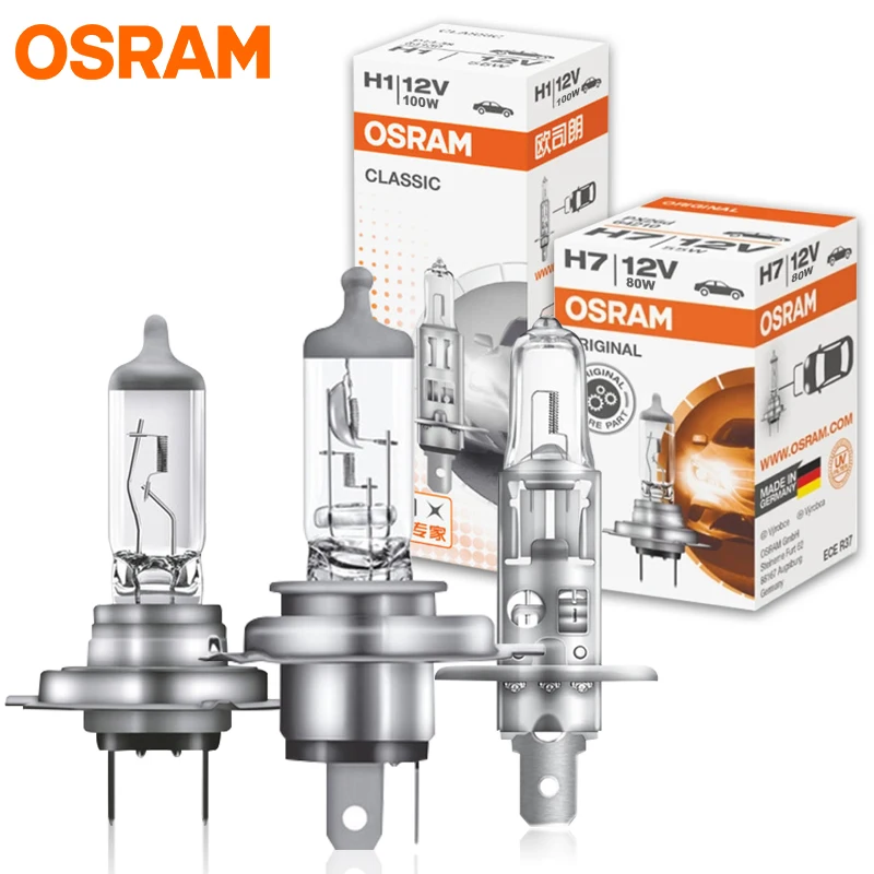 OSRAM Original H1 H4 H3 H7 12V 55W 80W 100W Yellow Light Standard Lamp ...