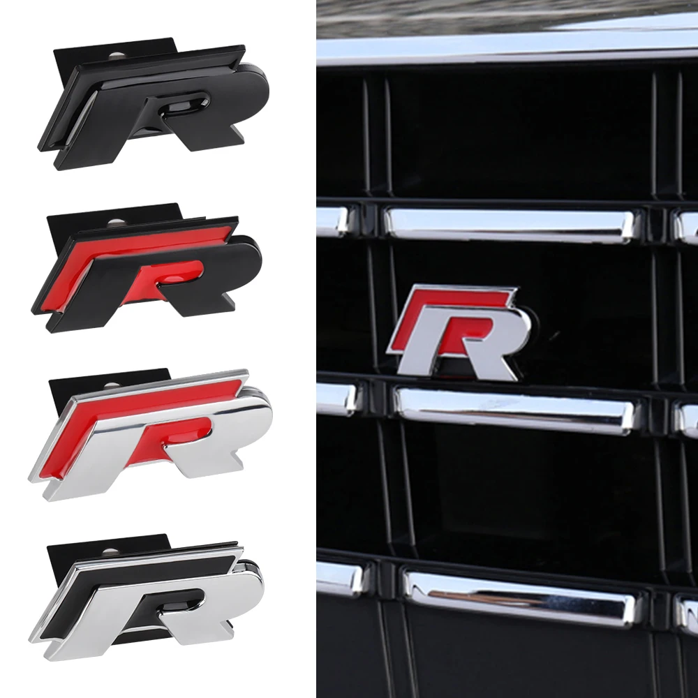 3D-R-Logo-Badge-Car-Front-Grille-Emblem-Decoration-Refit-Accessory-For ...