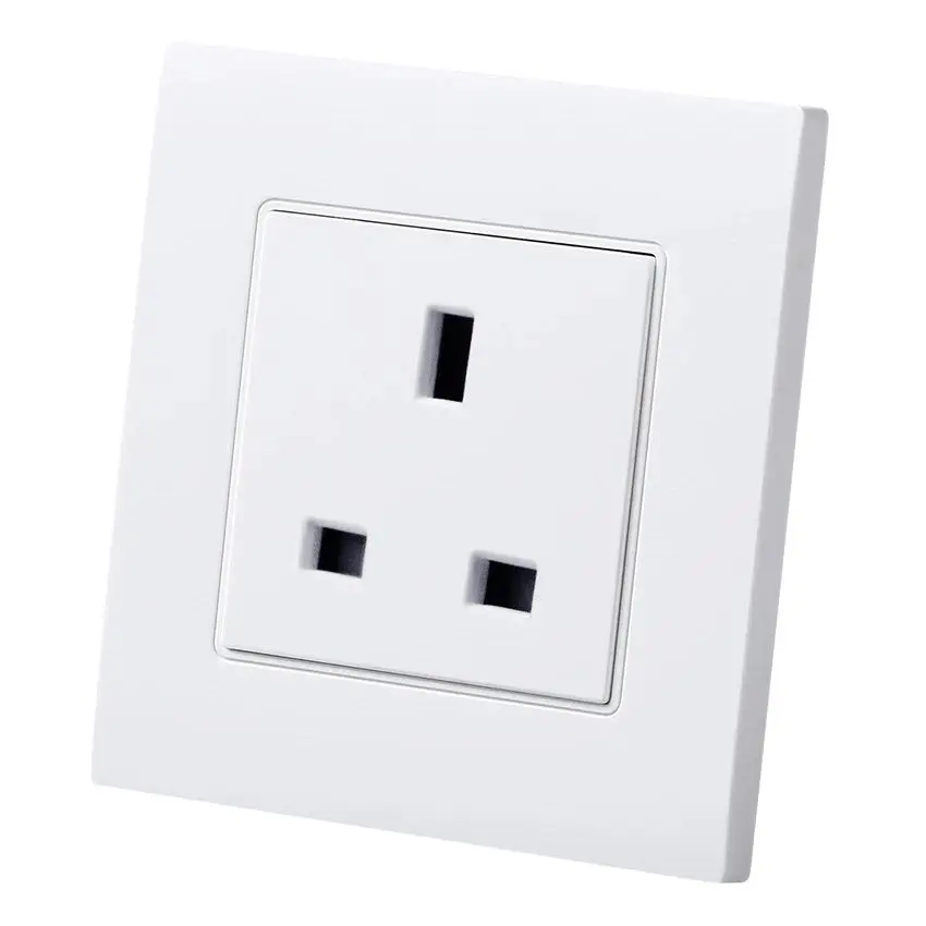 White-250V-13A-86-type-Panel-Britain-Singapore-HK-UK-Wire-Cable-Wall ...