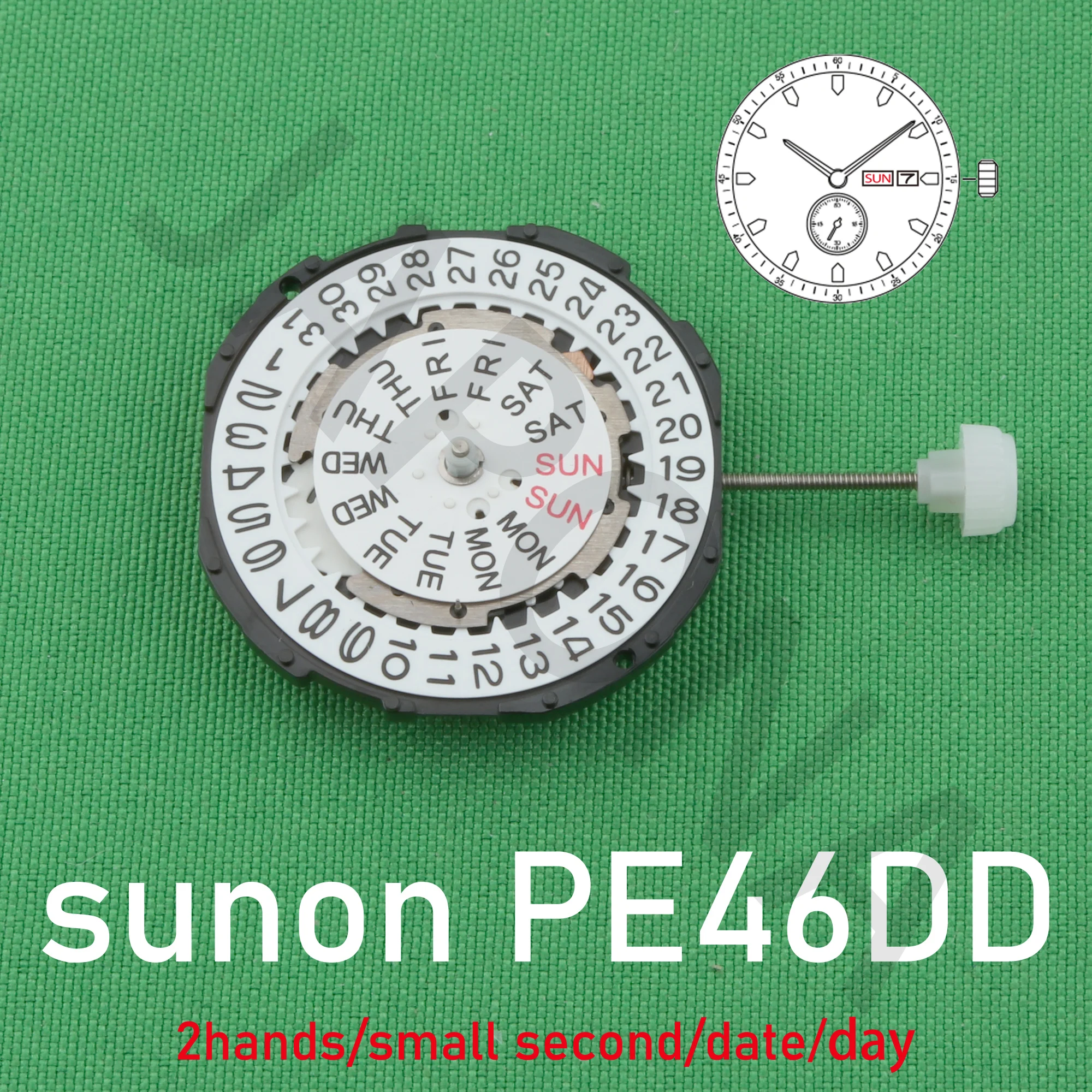 PE46DD movement china sunon PE46 quartz watch movement 2 hands, small ...