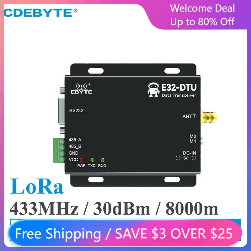 LoRa-SX1278-RS485-RS232-433MHz-Wireless-Transmitter-E32-DTU-433L30-Long ...