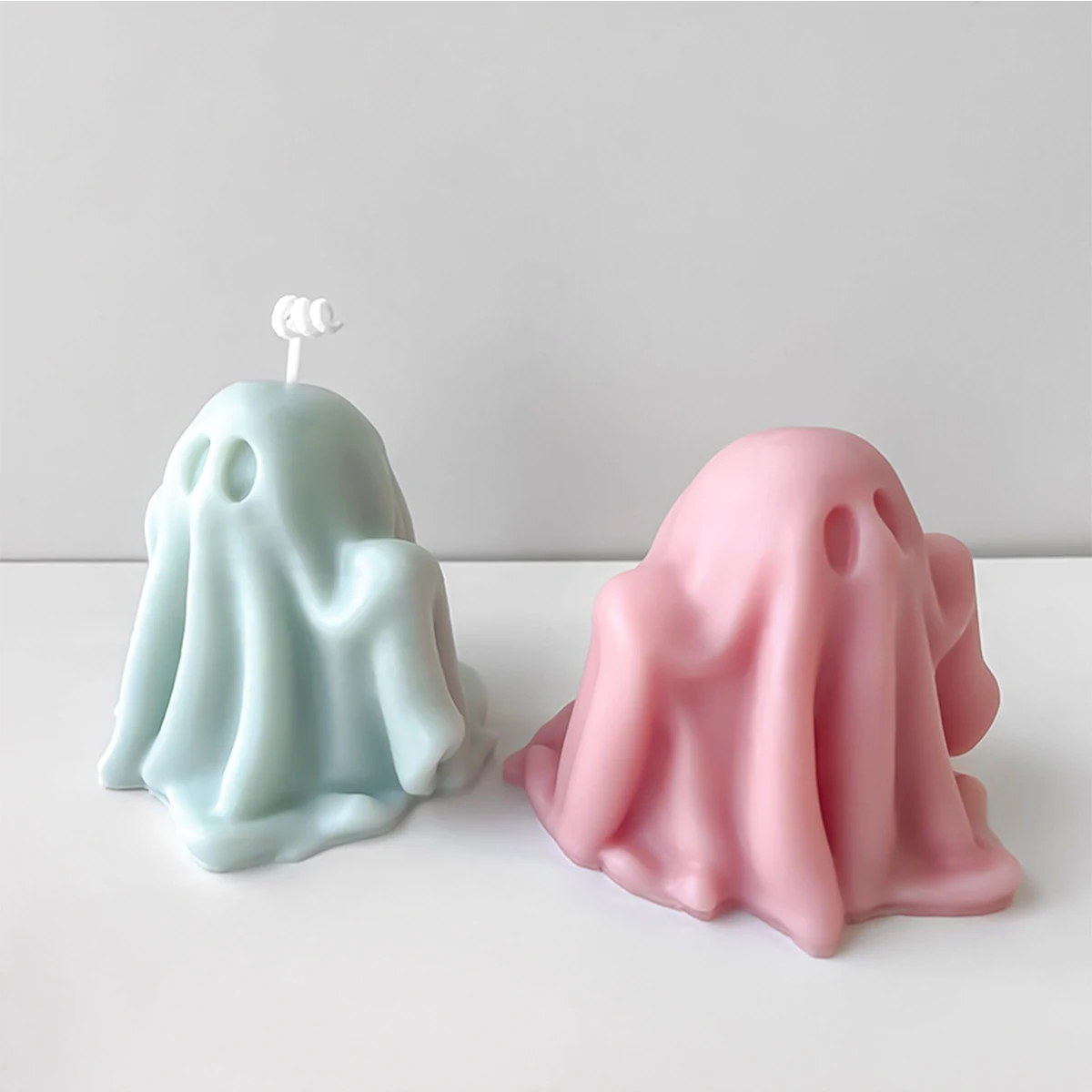 Halloween Cute Ghost Candle Silicone Molds New 2023 DIY Resin Concrete ...