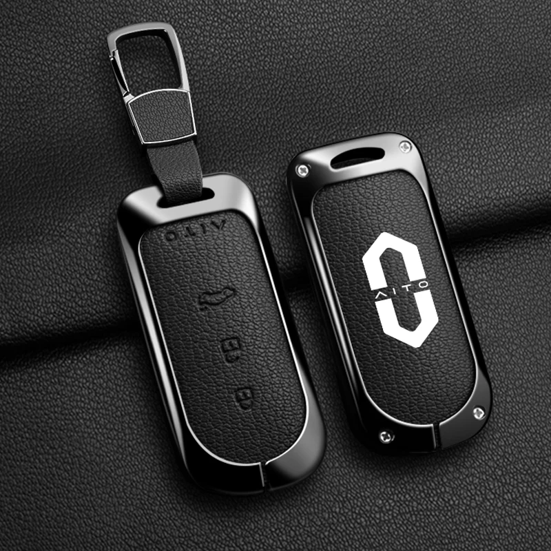 High Quality Zinc Alloy Leather Car Remote Key Case Cover For Aito M5 ...