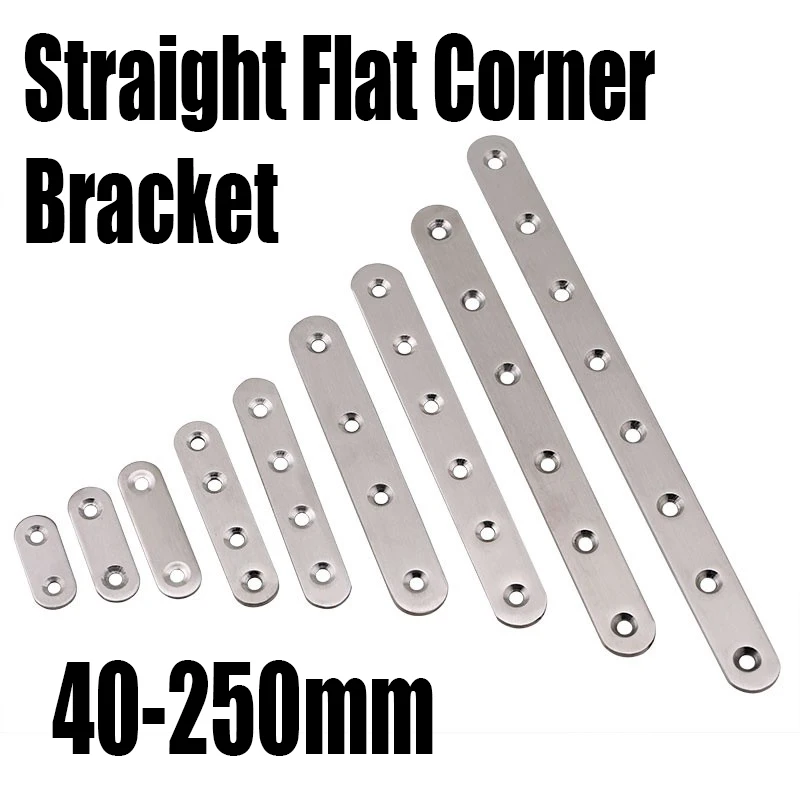 2PC-Stainless-Steel-Corner-Bracket-Straight-Flat-Bracket-Thickened-One ...