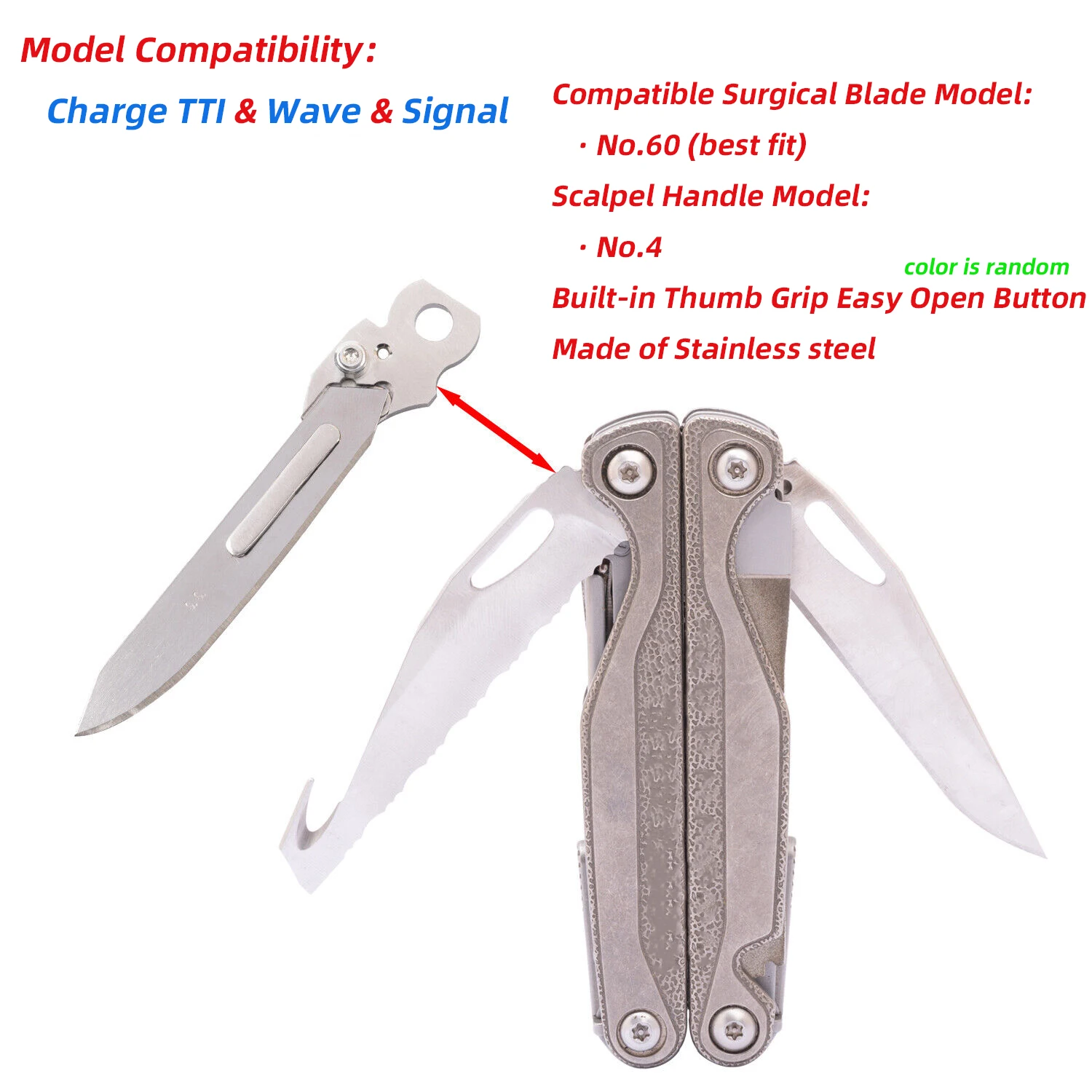 For-Leatherman-TTI-Wave-Signal-Scalpel-Handle-with-Thumb-Grip-Easy-Open ...