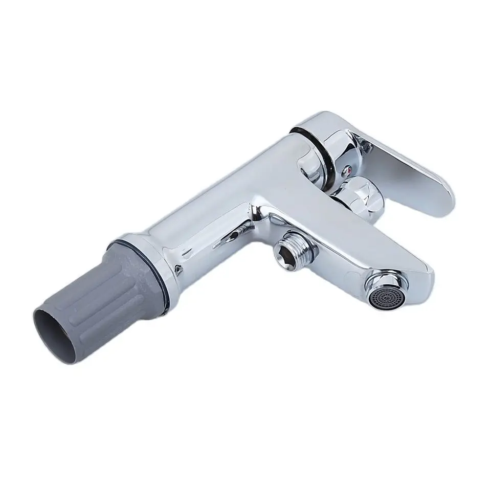 1PC Brass Silver/Black Square Cabin Basin Faucet Washbasin Hot and Cold ...