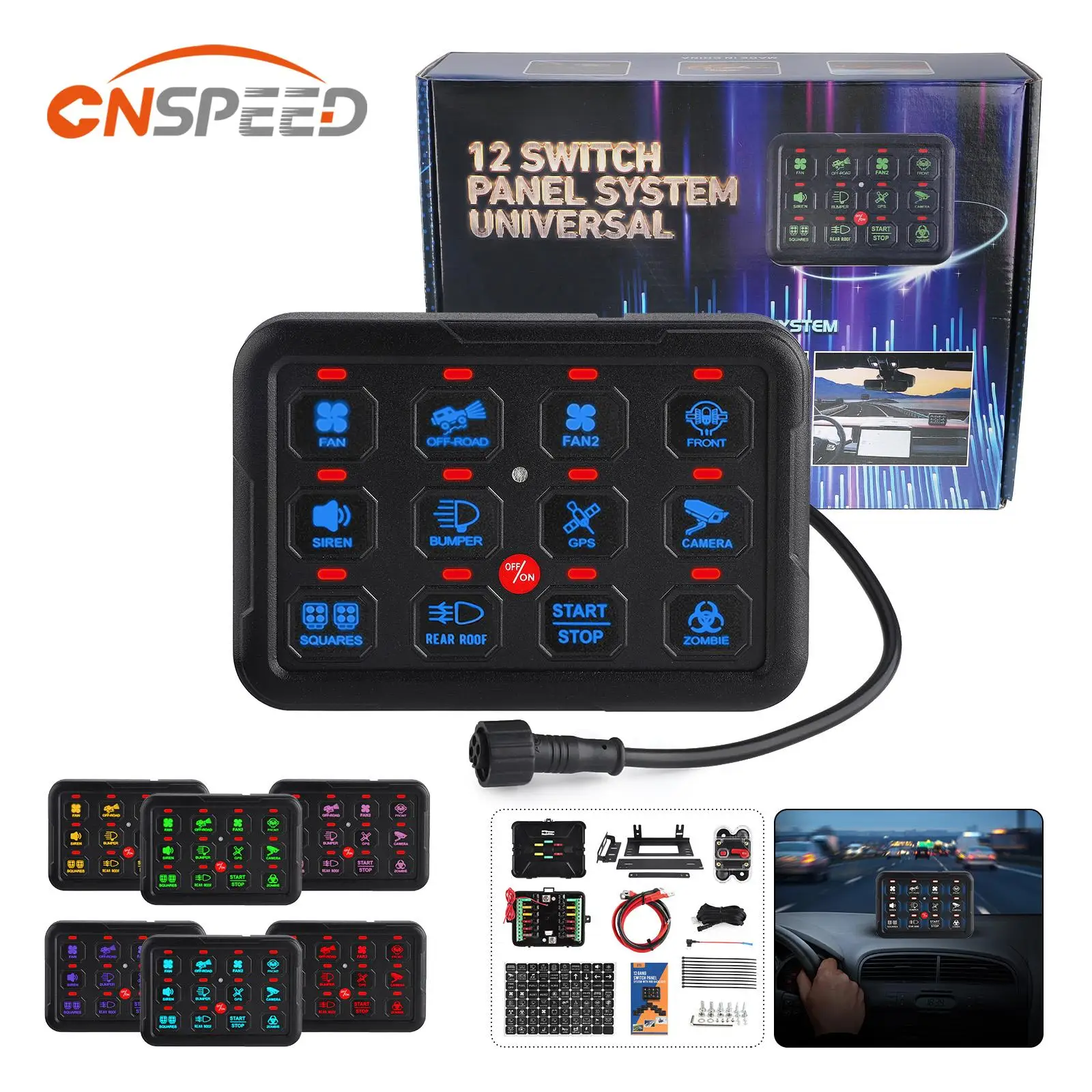 CNSPEED-6-8-12-Gang-LED-Switch-Panel-On-Off-Control-12V-Automatic-Light ...