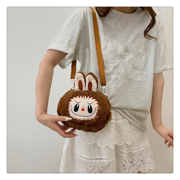 Labubu - Mochila creativa de peluche de dibujos animados en 3D, bonita ...