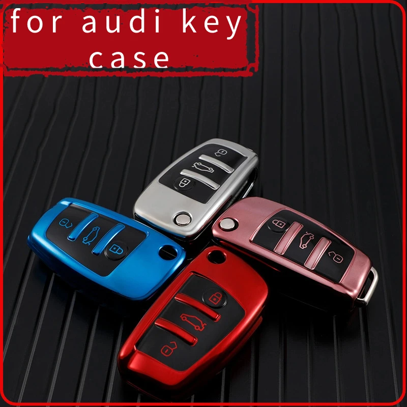 3 Buttons Folding TPU Car Key Cases for Audi A1 A3 A6 Q2 Q3 Q7 TT TTS ...