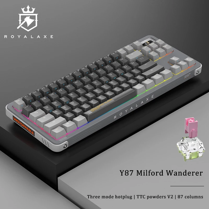 Royal Axe Y87 3-mode mechanical keyboard wireless Bluetooth hot swap 87 ...