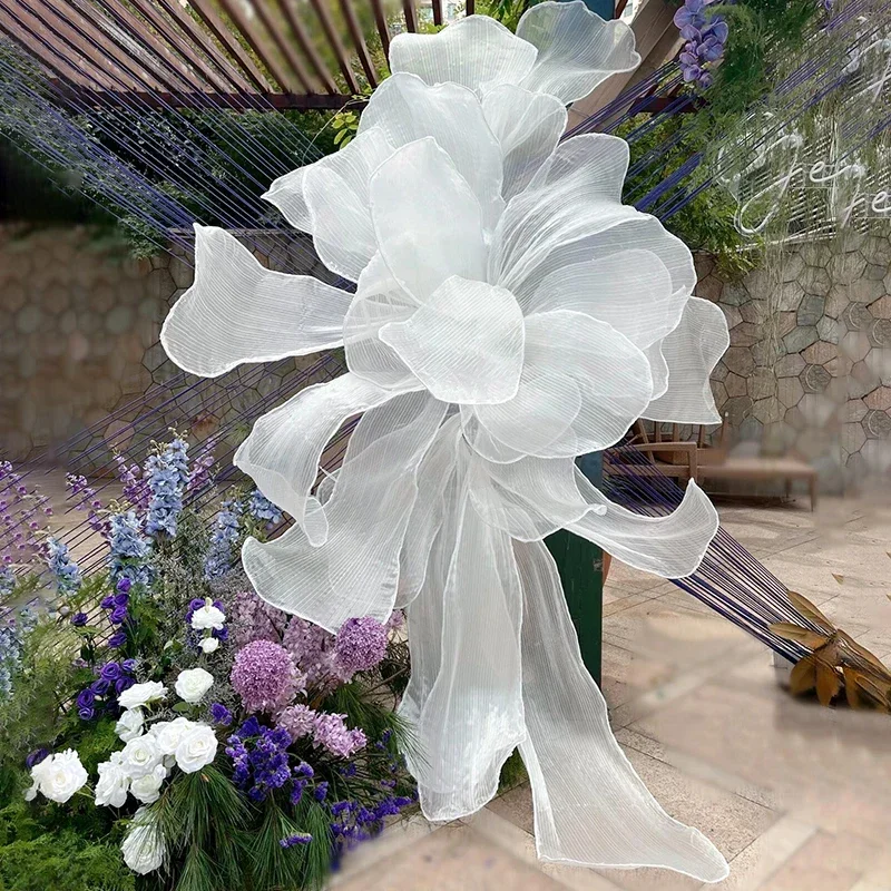 Pleated Organza DIY Handmade Gauze Flowers for Wedding Background Decor ...