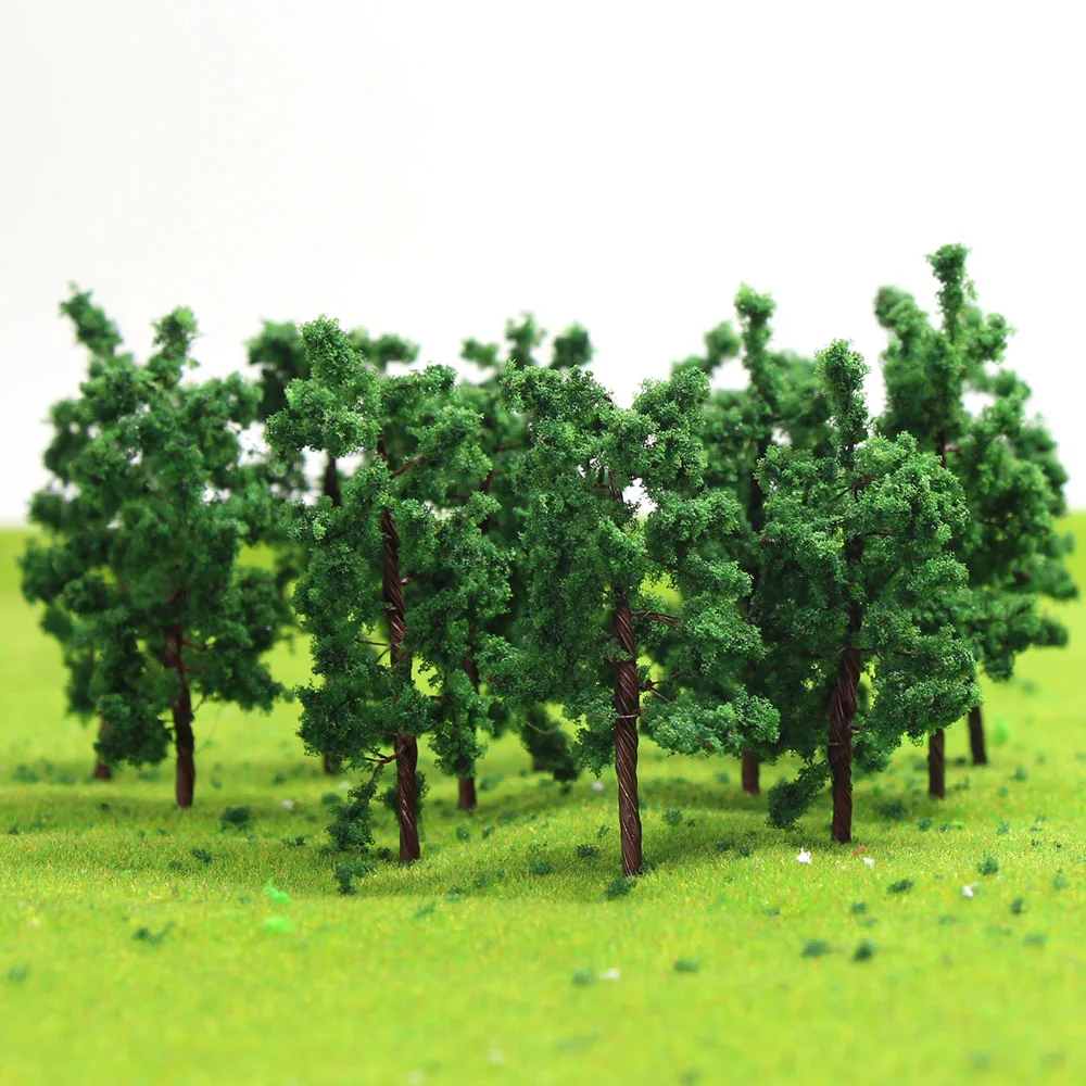 20pcs/40pcs/80pcs Tt Scale Model Trees 7cm 1:100 Iron Wire Green Trees ...