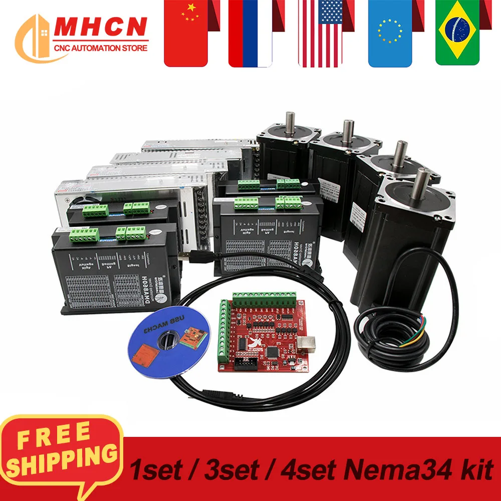 Motor-paso-a-paso-Nema34-controlador-de-Motor-DM860H-fuente-de ...