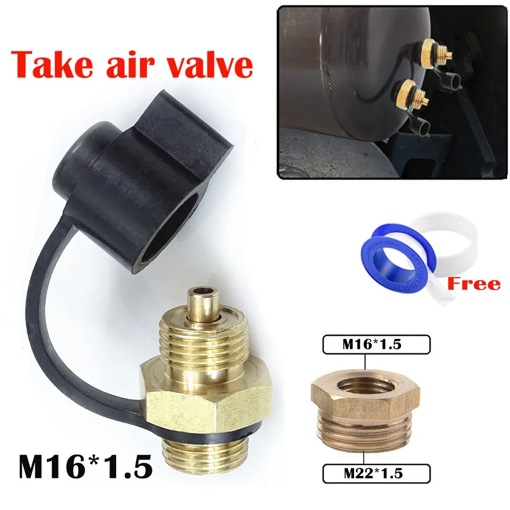 M22 To M16 Take Air Valve Universal M16x1.5 Of Truck Silver 2pc Air ...
