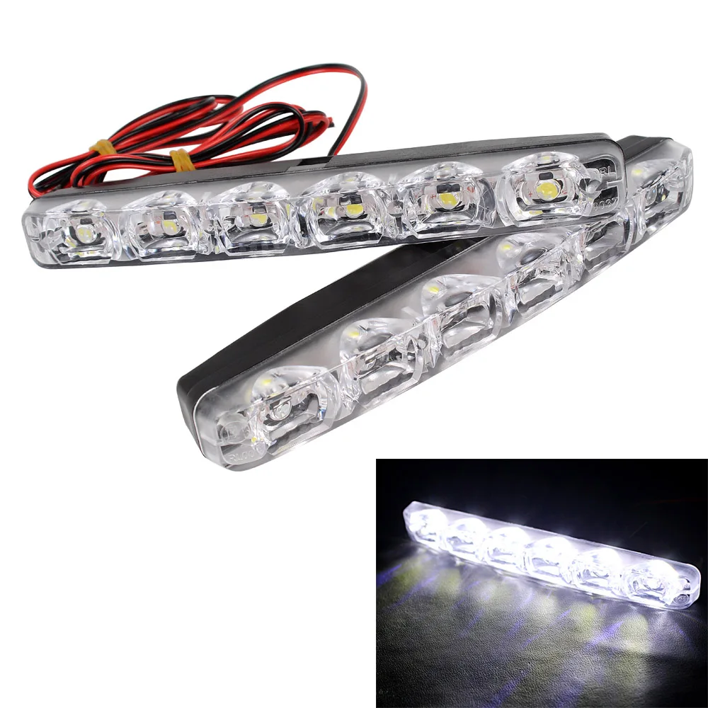 Universal-DC-12V-DRL-6-LEDs-Car-Styling-Car-Daytime-Running-Lights-Car ...