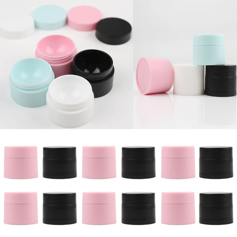 100pcs/lots 3g 5g Plastic Empty Makeup Jar Round Refillable Bottle ...