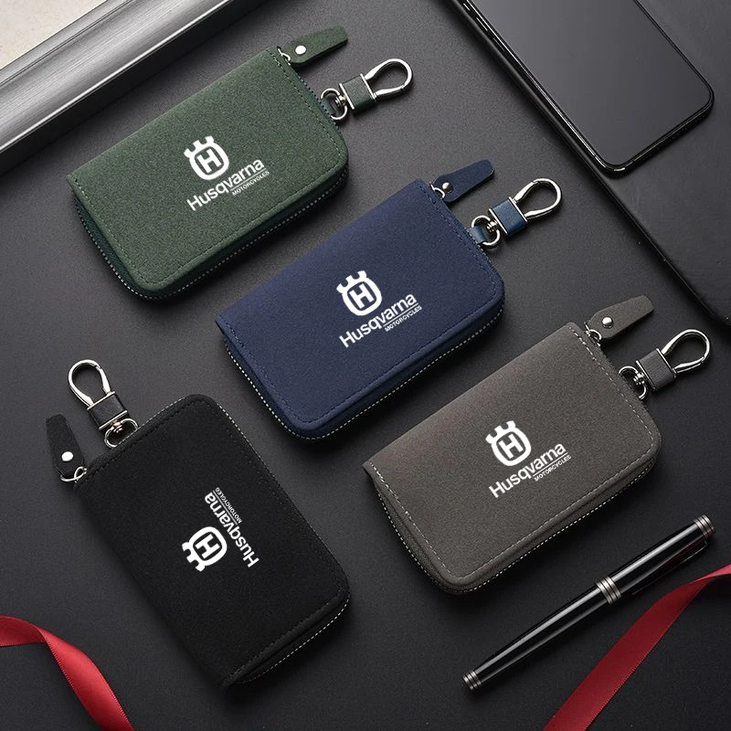 Car LOGO Key Zipper Bag Keychain Cover Leather For Husqvarna 701 ...