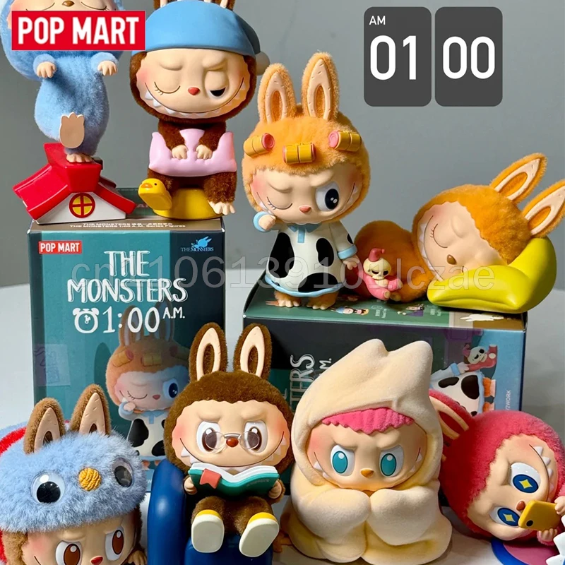 POP MART LABUBU THE MONSTERS 1:00 AM Blind Box Toys Kawaii Anime Action ...