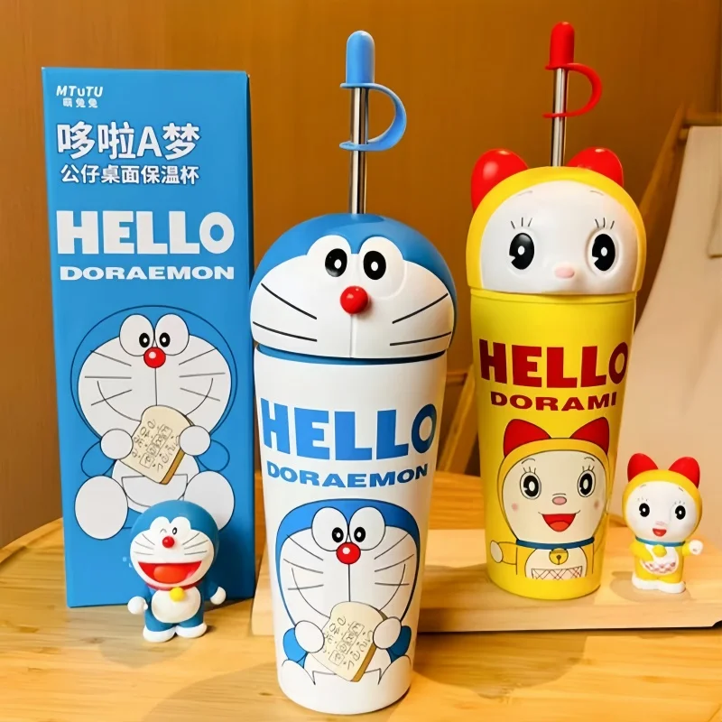 Cute-Animated-Cartoon-600ml-Summer-Portable-Straw-Insulated-Cup-Cute ...