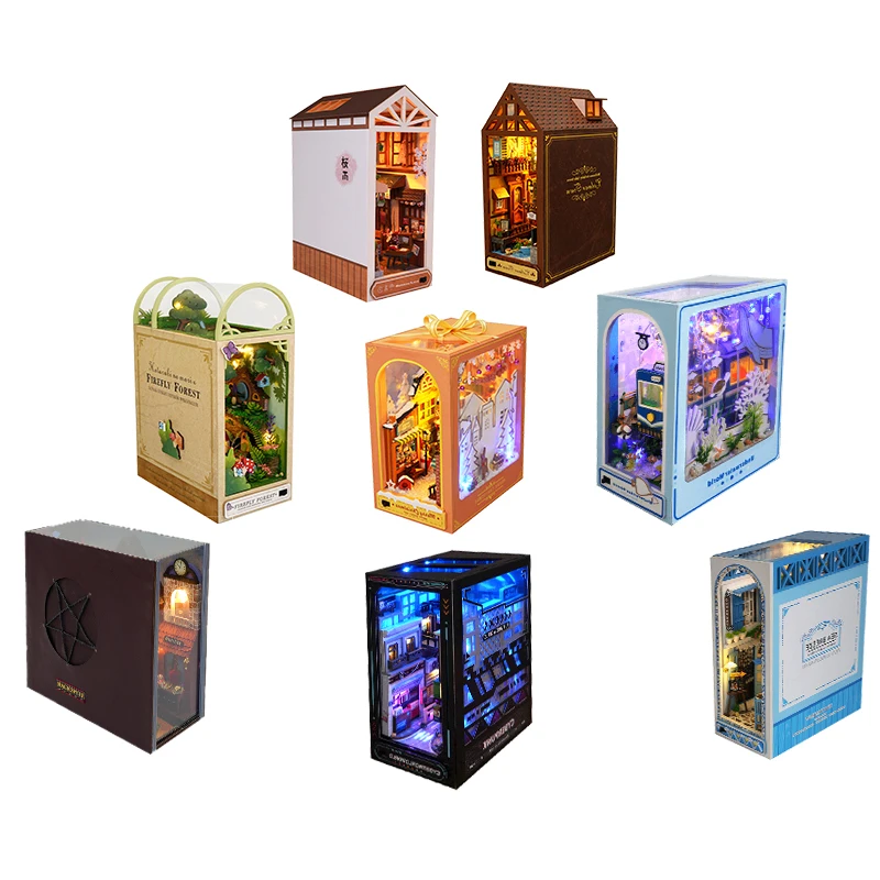DIY Mini 3D Puzzles Wooden Doll House Kit Book Nook Kit Assembly ...