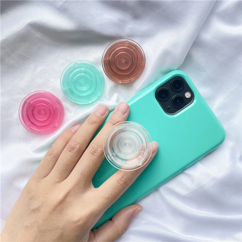 Glossy-Transparent-Round-Foldable-Grip-Tok-Stretch-Phone-Holder-Finger ...