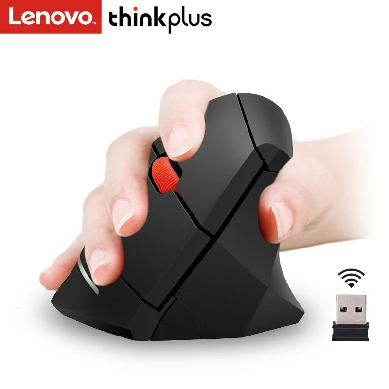 Lenovo-ratón inalámbrico Thinkplus, Mouse ergonómico con 1600DPI, superficie similar a la piel ...