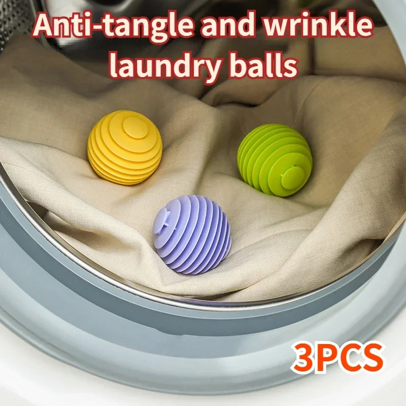 3PCS Anti-tangle Wrinkle Laundry Balls Reusable Magic Tangle Free for ...