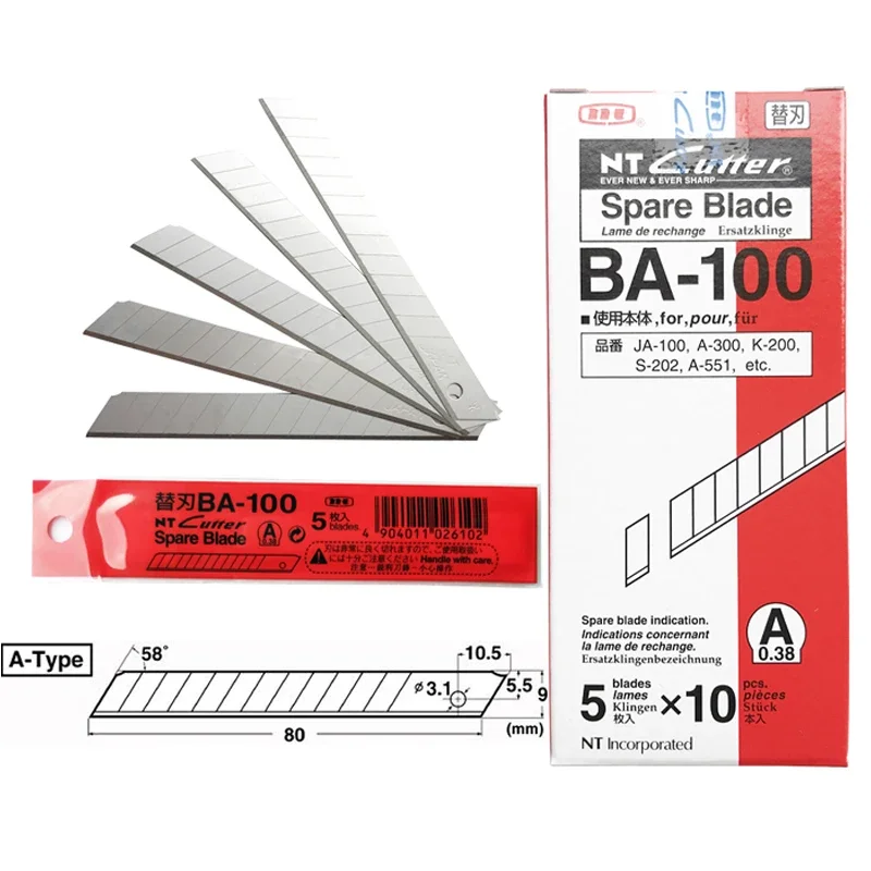 50pcs-Box-NT-BA-100-Cutter-BA-type-Spare-Blade-SK-2-High-Carbon-Steel ...