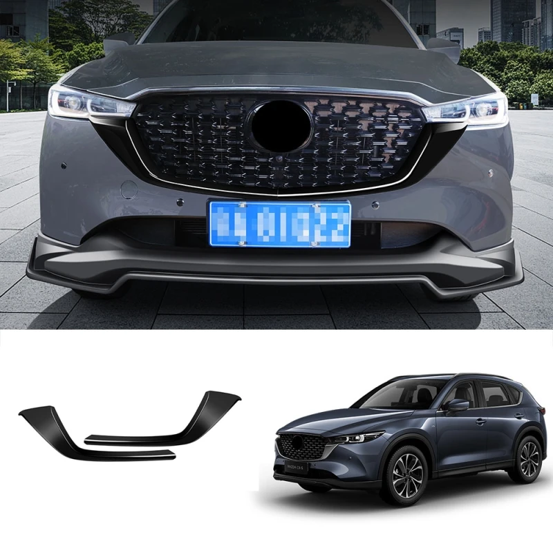 For-Mazda-CX-5-CX5-2022-2023-ABS-Black-Car-front-Body-Cover-Racing ...