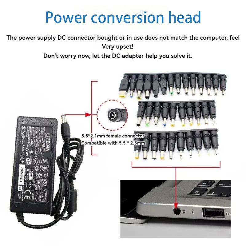 34PCS-Universal-5-5MMx2-1MM-DC-AC-Adapter-Plug-Adapter-Multi-Functional ...