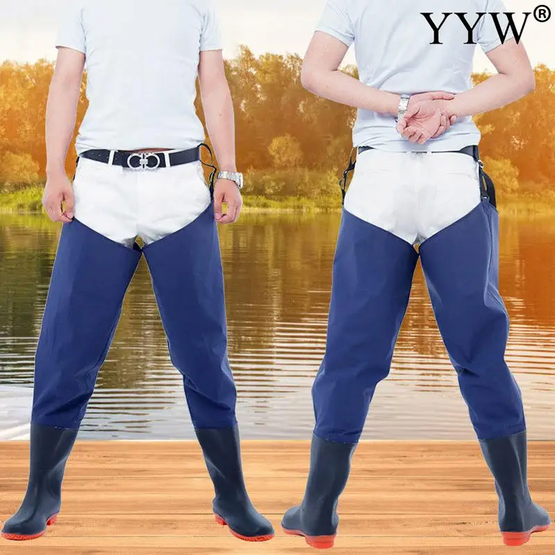 Men-Women-Waterproof-Fishing-Waders-Pants-Half-Body-Rain-Pants-With ...