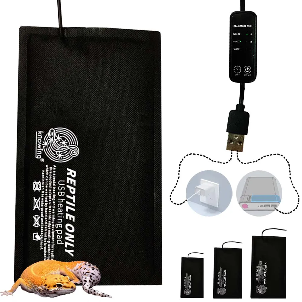 USB-Reptile-Heat-Pad-Adjustable-Temperature-Control-Lizard-Terrarium ...