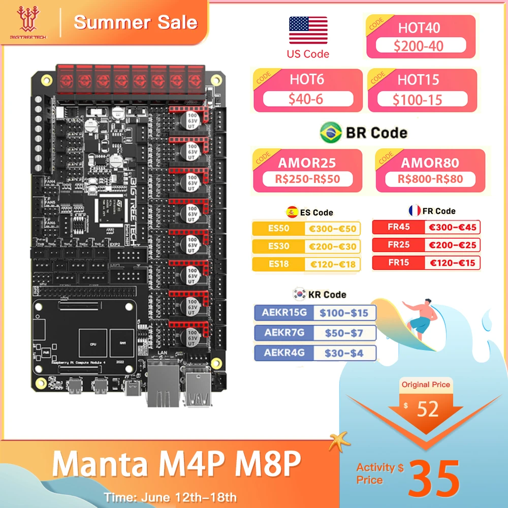 Bigtreetech Manta M 4P M 8P M 5P Moederbord 32bit Met Cb1 Voor Klipper ...