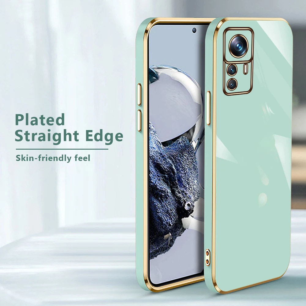 Xiomi-12T-Pro-Case-Luxury-Straight-Edge-Plating-Soft-TPU-Back-Cover-For ...
