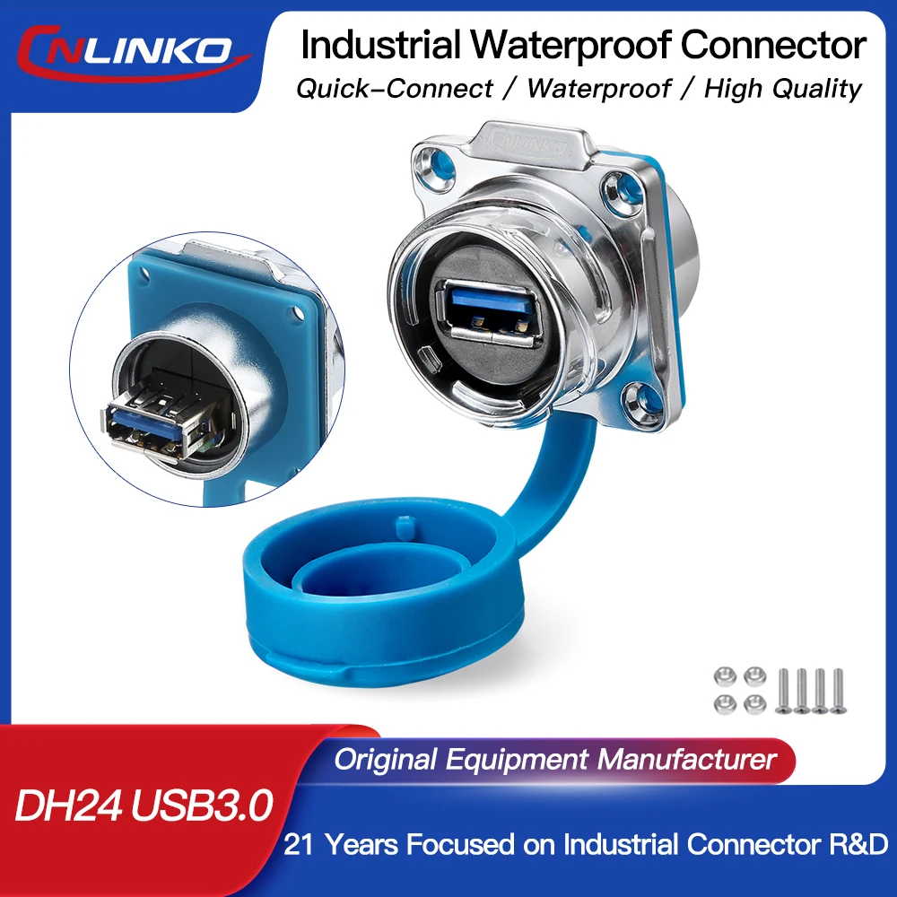 CNLINKO M24 USB3.0 Female Waterproof Connector USB Metal Socket ...