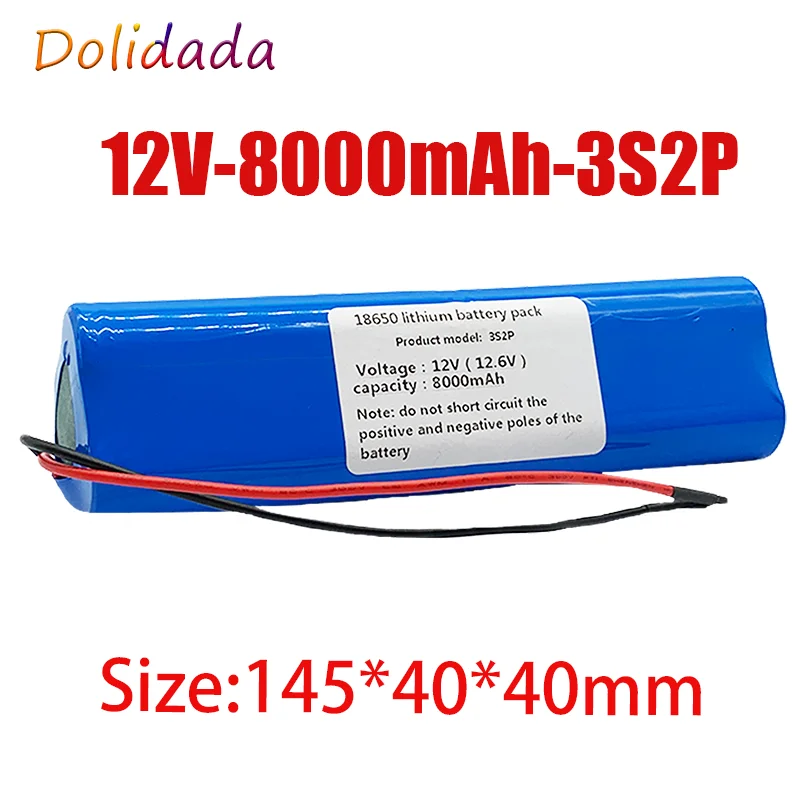 Bloco da bateria do lítio íon da bateria 8000mah 3s2p 12.6v/11.1v 18650 de 12v com 5a bms para o ...