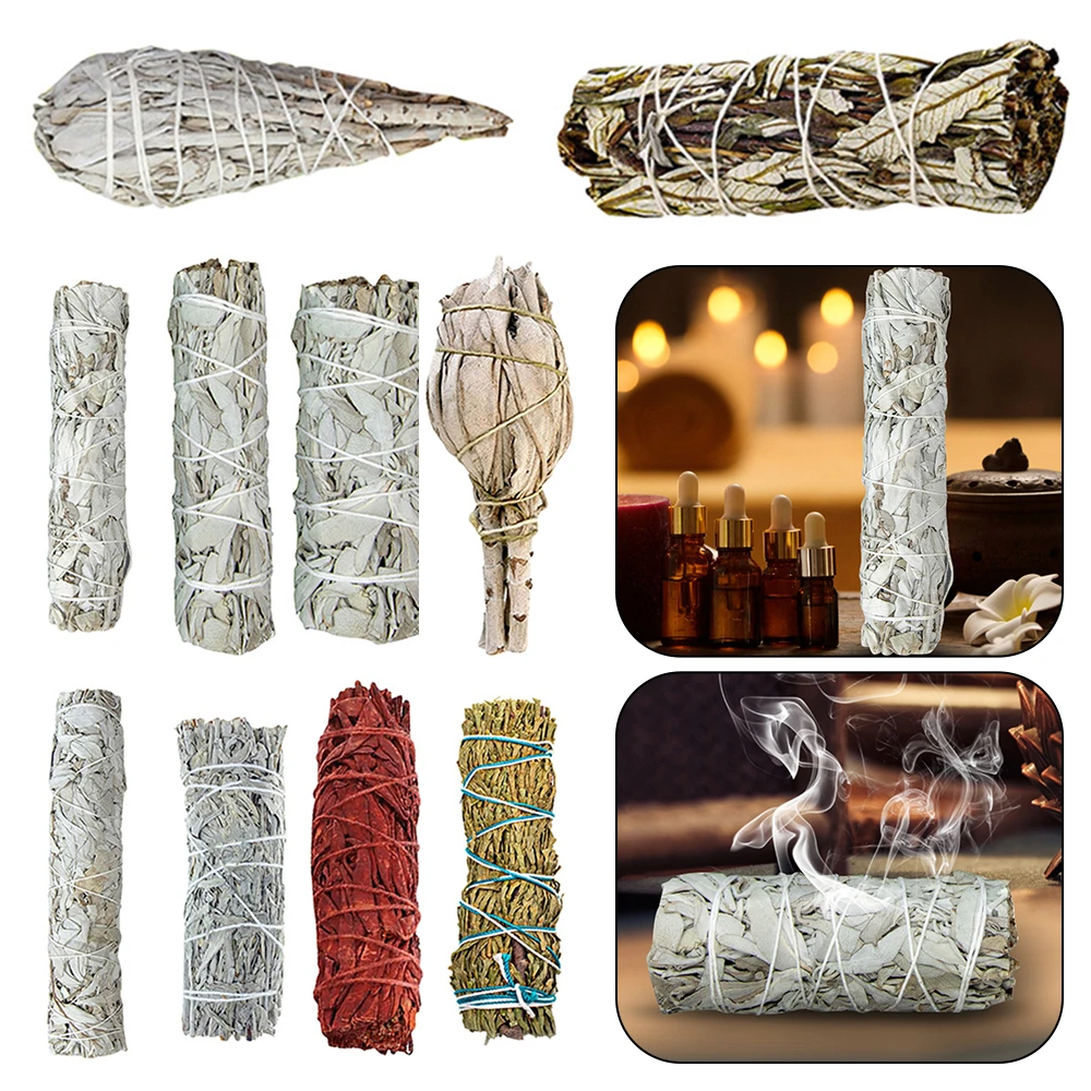 Natural White Sage Bundle Smudge Sticks Wand for Pure Leaf Spiritual Incense Sticks Burning ...