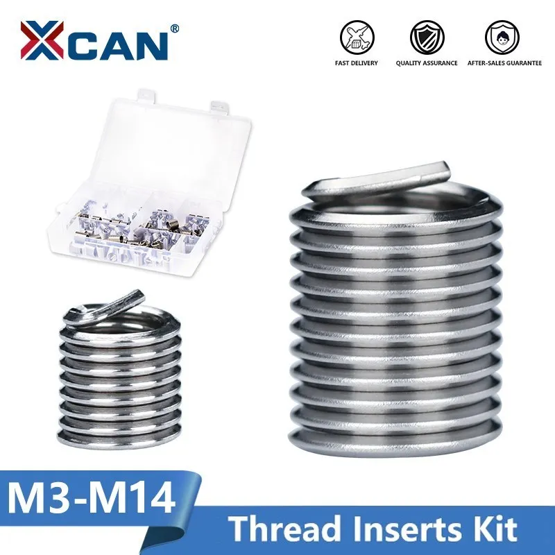 XCAN Stainless Steel Thread Insert M3-M14 Inner Thread Insert Assorted ...