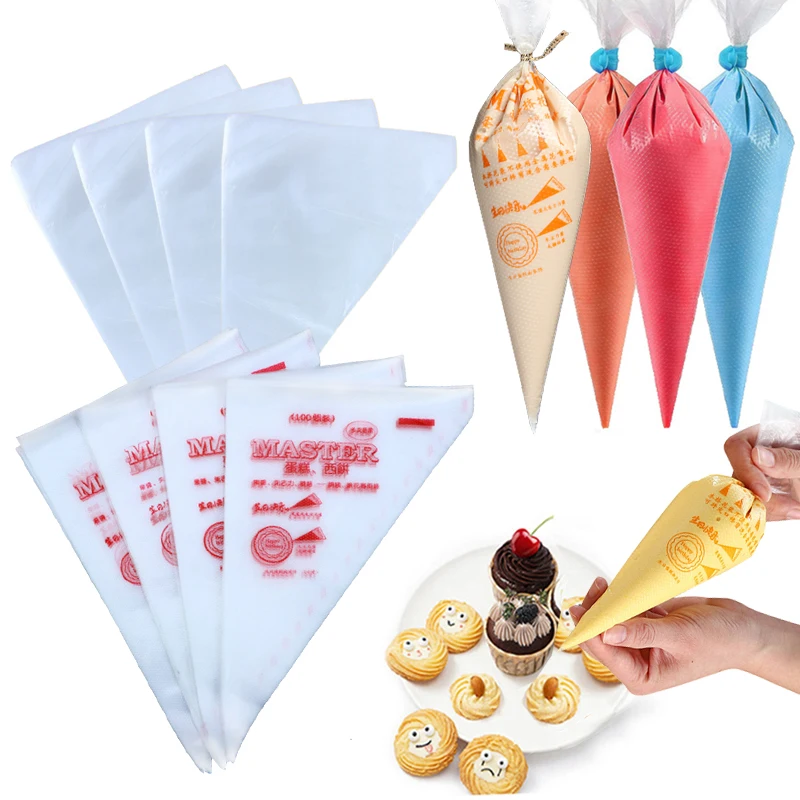 100pcs/lot Disposable Pastry Bag Transparent Plastic Household Kitchen ...