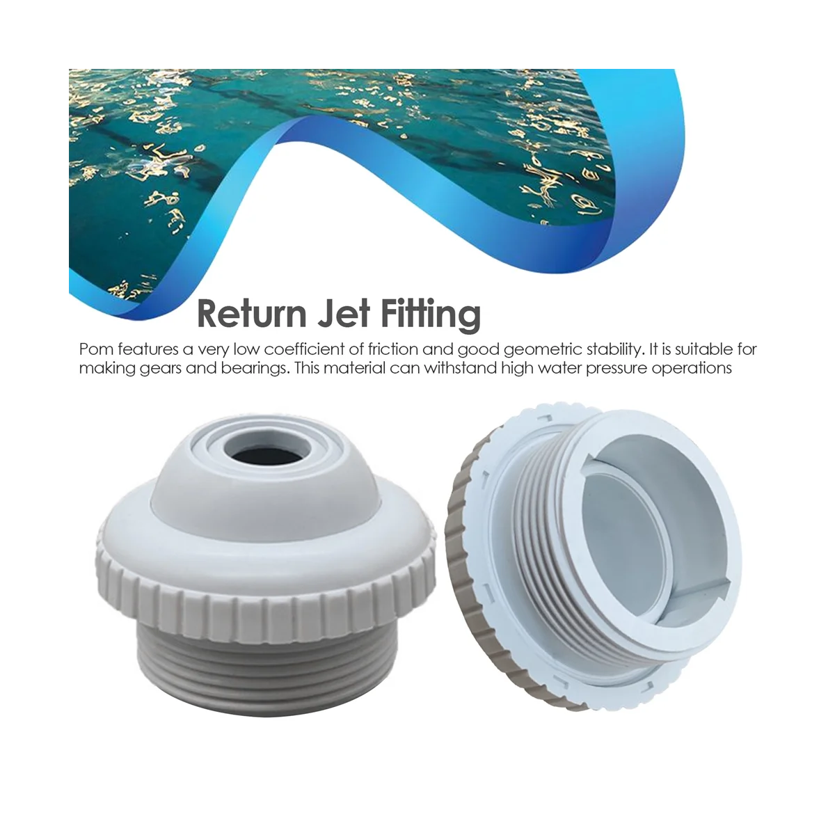 2Pcs Swimming Pool Spa Return Jet Fitting Massage Nozzle Inlet Outlet ...