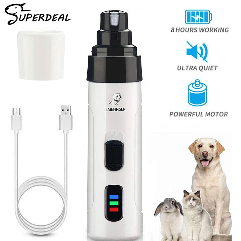 Painless USB Charging Dog Nail Grinders Rechargeable Pet Nail Clippers ...