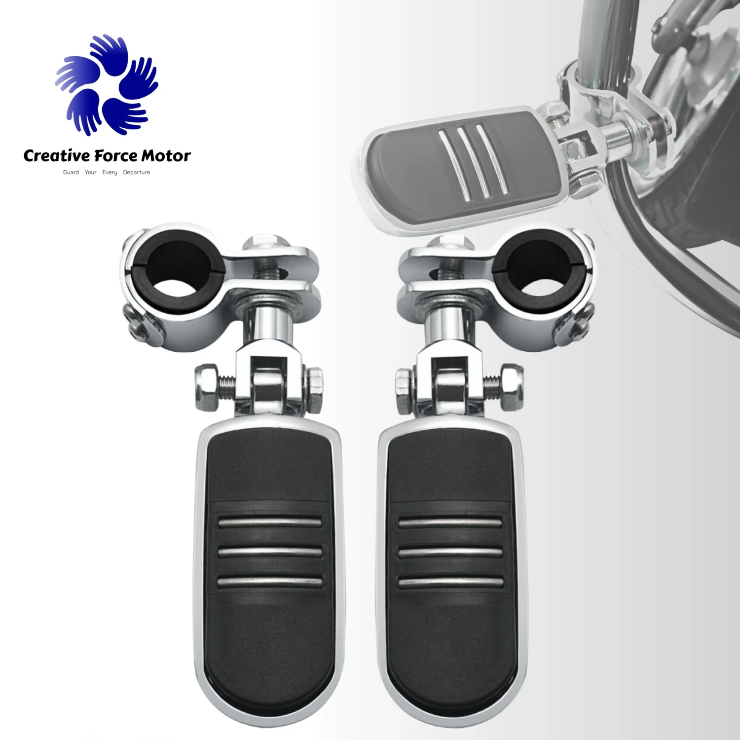 1-1-25-Bars-Foot-Pegs-Mount-Highway-Clamp-Footrest-Motorcycle-For ...