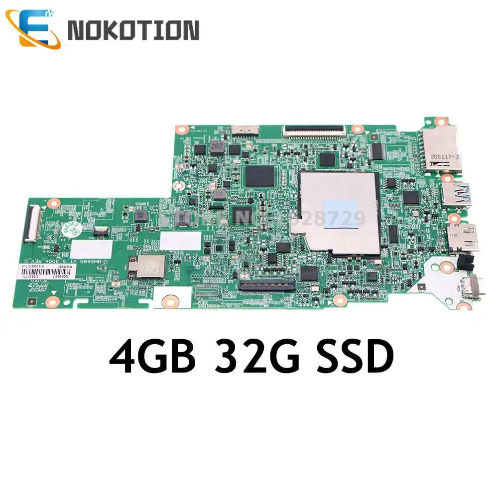 NOKOTION For Lenovo 300e Chromebook 2nd Gen MTK Motherboard MT8173C UMA 4G RAM 32G SSD ...