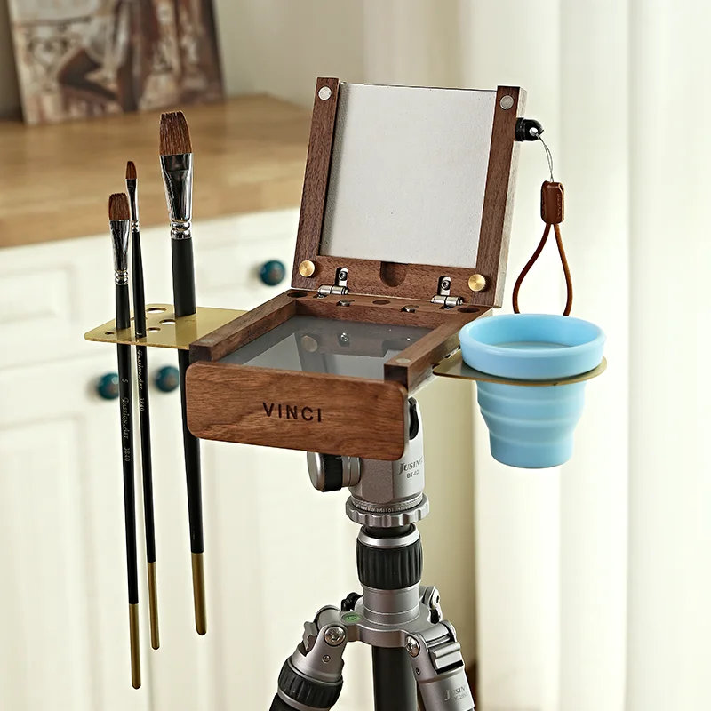 Black-Walnut-Portable-Mini-Art-Box-Oil-Painting-Watercolor-Drawing ...