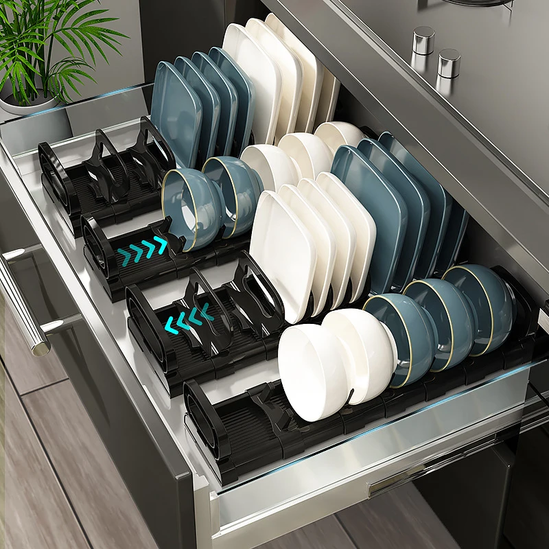 Kitchen-Cabinet-Dish-Storage-Rack-Drawer-Dish-Rack-Built-in-Dish-Drain ...