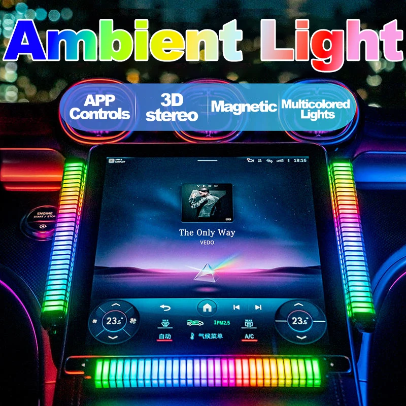 RGB-Music-Sound-Control-LED-Ambient-Light-App-Control-Air-Outlet ...